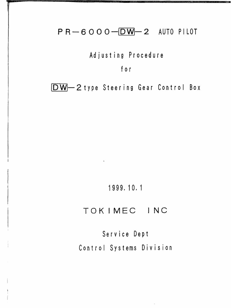 PR-6000 Adjusting Procedure | PDF