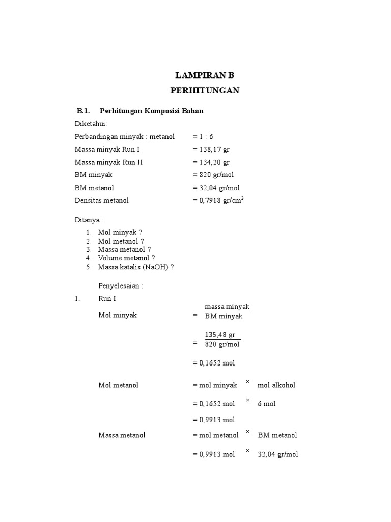 Lampiran B Perhitungan | PDF