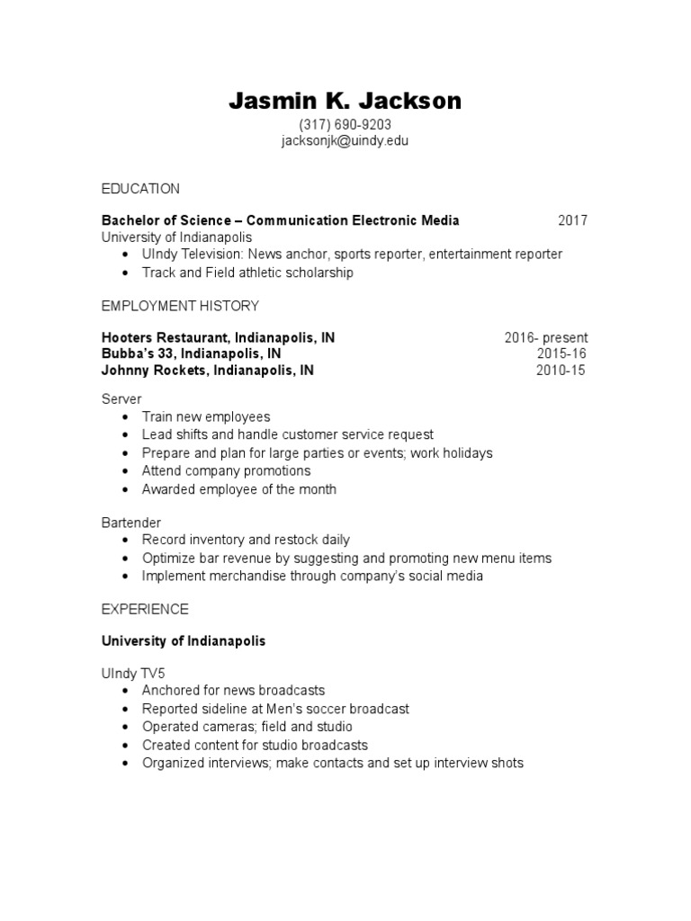Resume - Jasmin Jackson | PDF