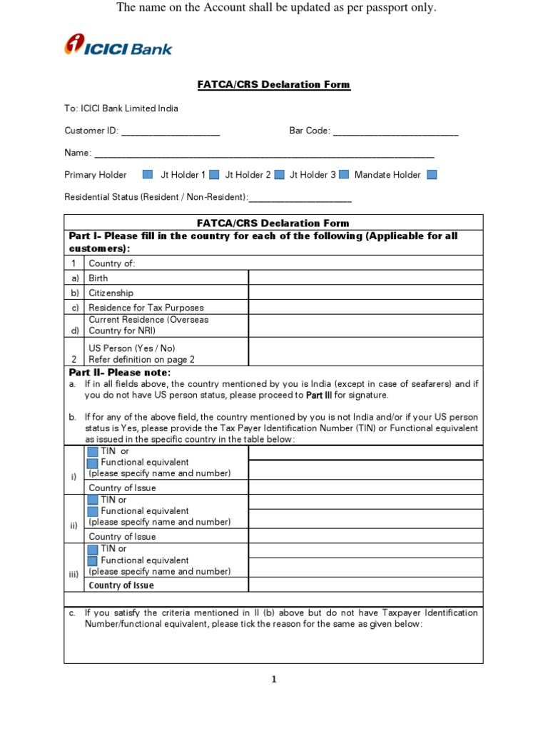 FATCA | Identity Document | Government