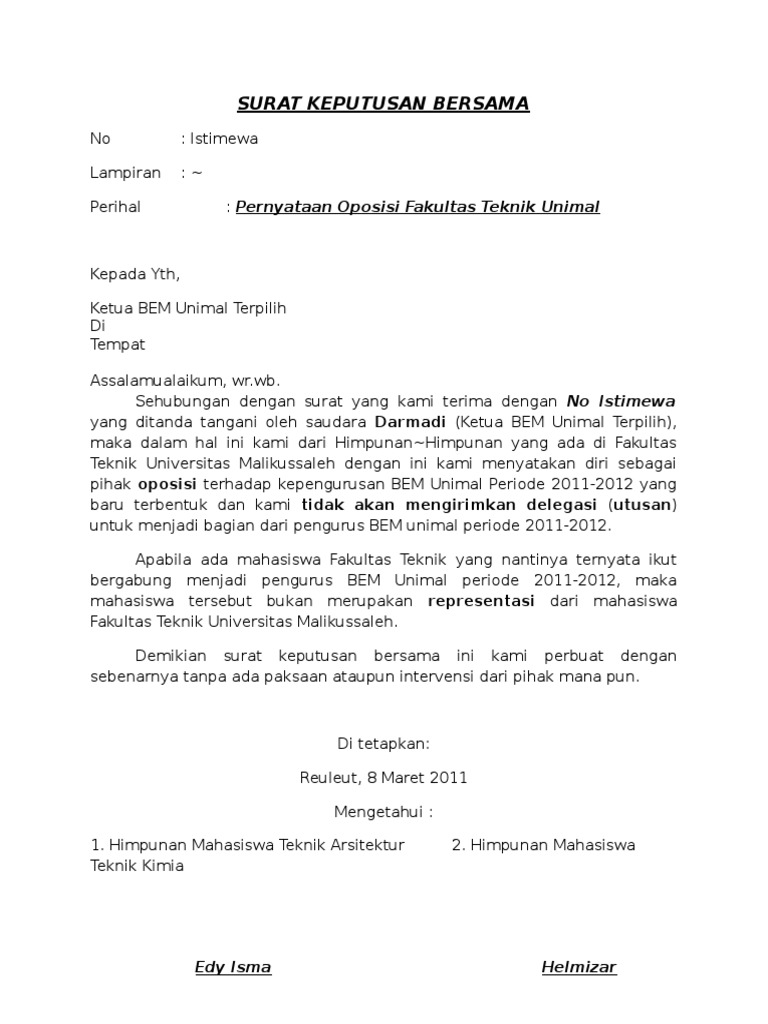 Surat Keputusan Bersama | PDF