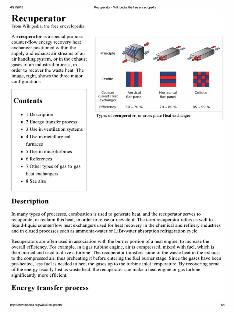 Recuperator | PDF