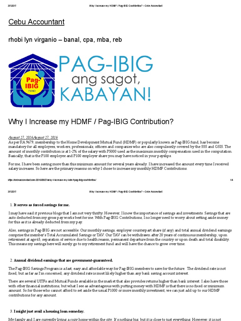 Benefits of Increasing Pag-IBIG Contributions | PDF | Interest | Dividend