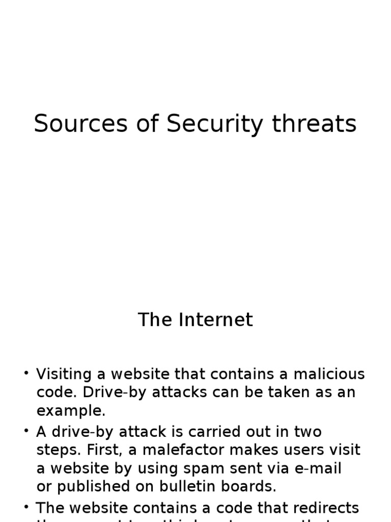 Sources of Security Threats | PDF | Malware | Threat (Computer)