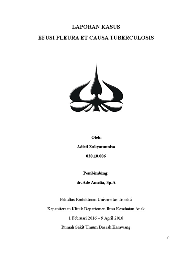 Laporan Kasus Efusi Pleura Ec TB 2 1 | PDF