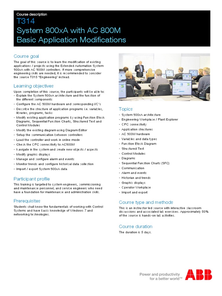 Modifying Existing Applications in ABB's System 800xA with AC 800M Controllers: A 5-Day Hands-On ...