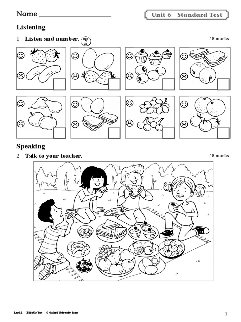 Editable Test Unit 6 Standard Level Pdf