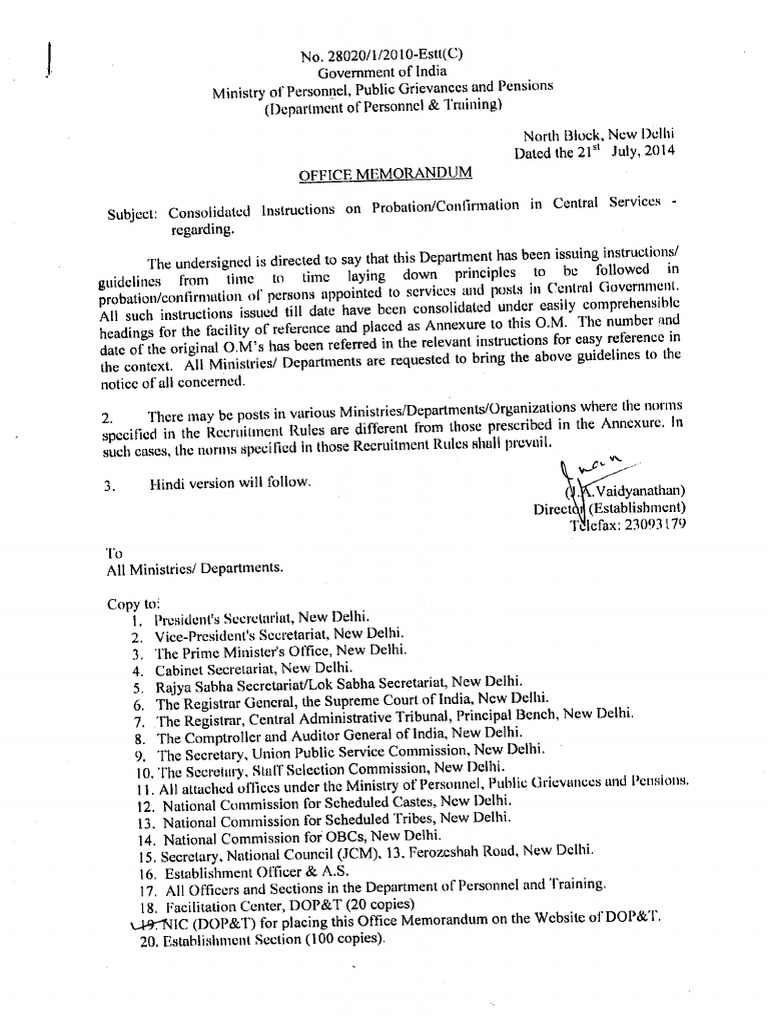 PROBATION RULES .pdf | Probation | Government Of India