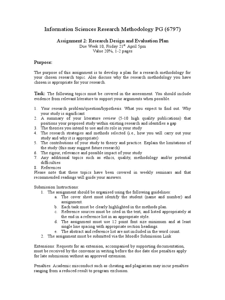 Information Sciences Research Methodology PG (6797) : Assignment 2 ...