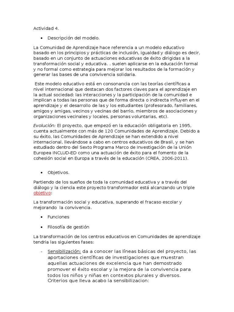 Actividad 4 | PDF | Sociedad | Aprendizaje