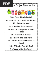 Class Dojo Reward System | PDF | Education Theory | Pedagogy