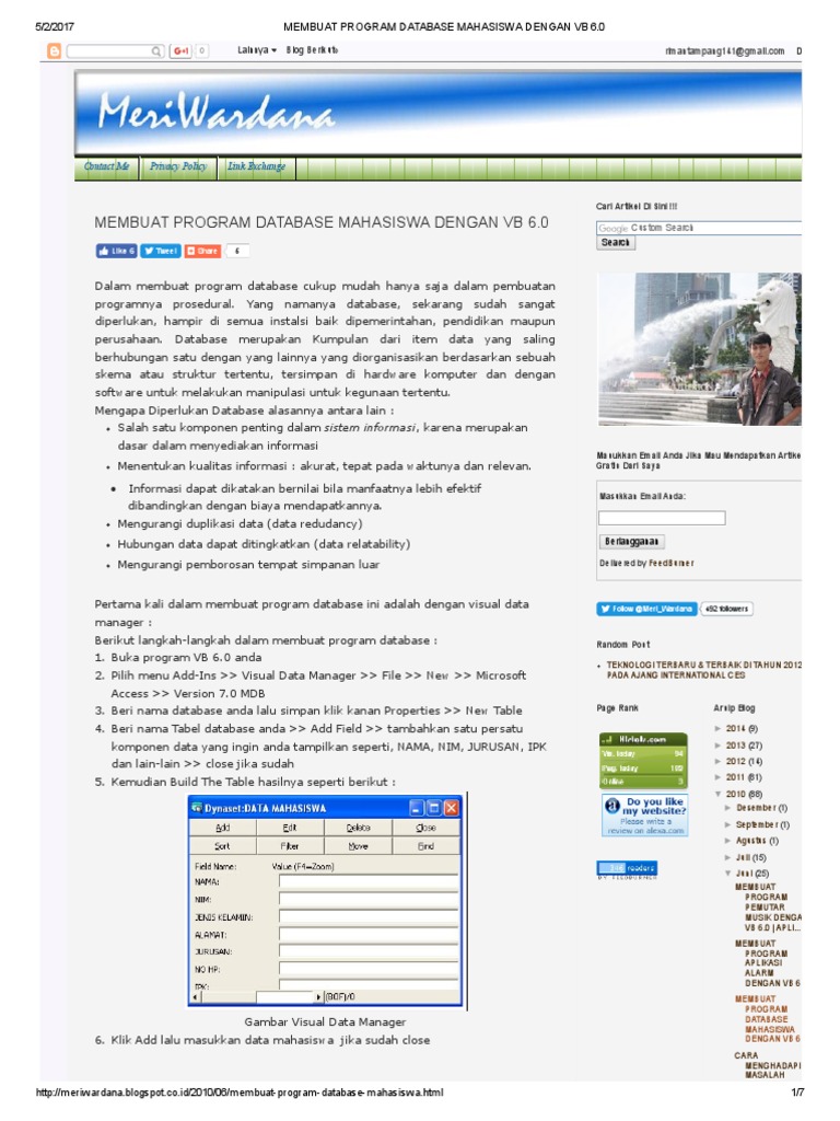 Membuat Program Database Mahasiswa Dengan VB 6 PDF | PDF
