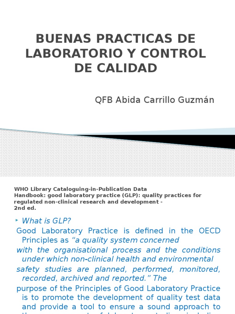Buenas Practicas de Laboratorio y Control de Calidad | PDF | Laboratorios | Calidad (comercial)