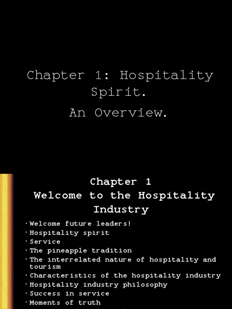 Chapter 1: Hospitality Spirit. An Overview | PDF | Tourism | Pineapple
