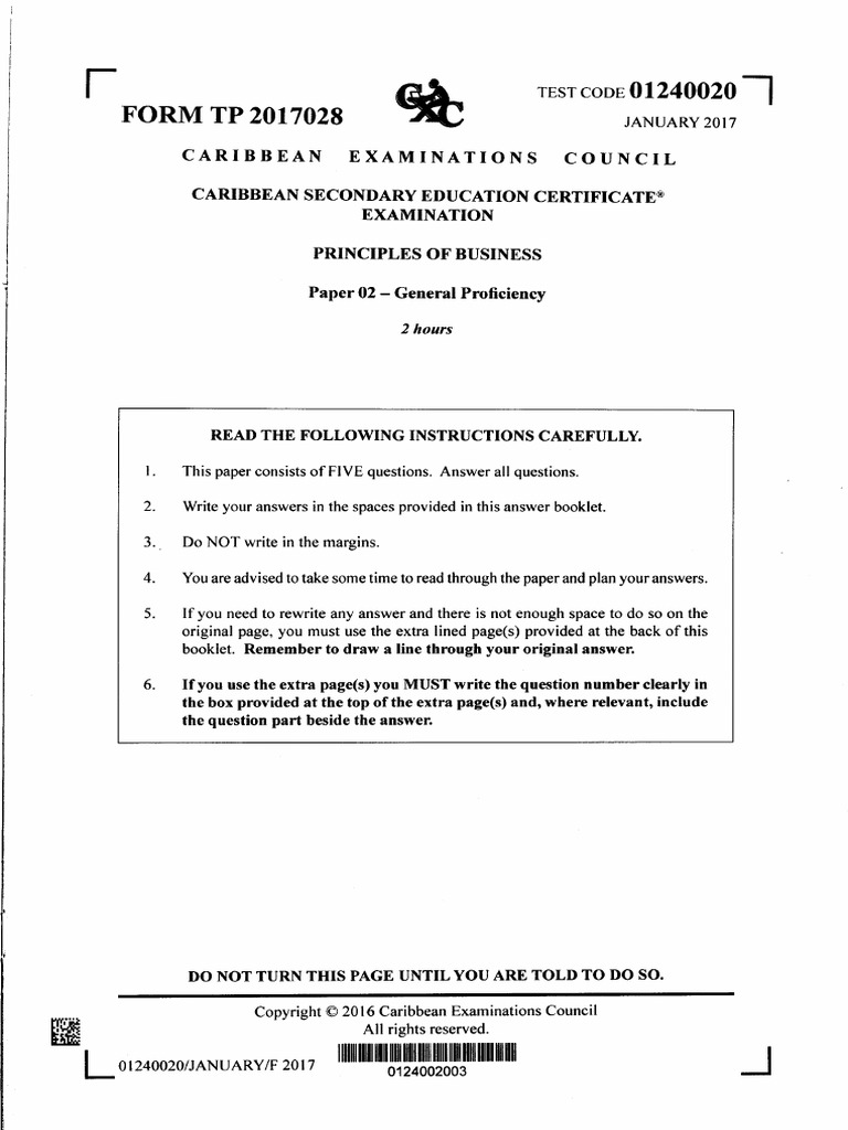 CXC Pob 2017 PDF | PDF