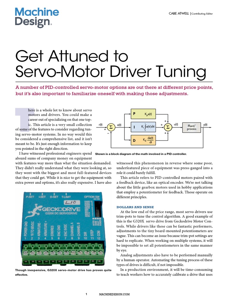 Servo-Motor Driver Tuning | PDF | Servomechanism | Control Theory