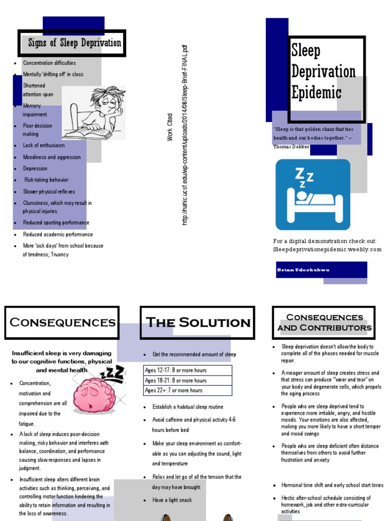 Sleep Deprivation Brochure | PDF | Sleep Deprivation | Sleep