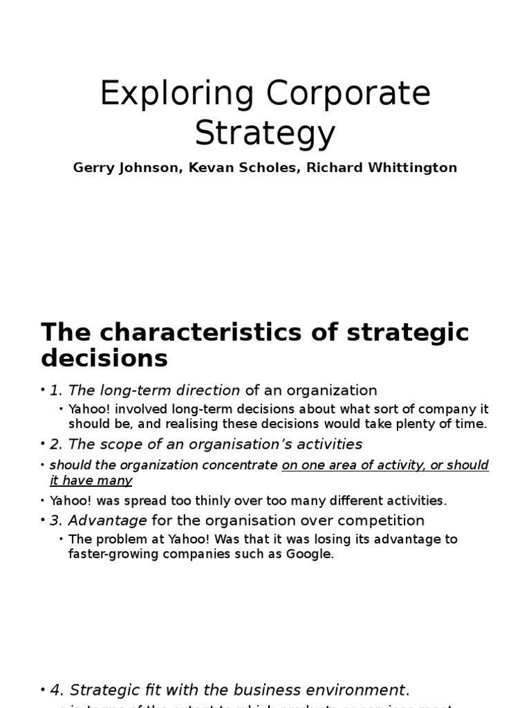 Exploring Corporate Strategy: Gerry Johnson, Kevan Scholes, Richard ...