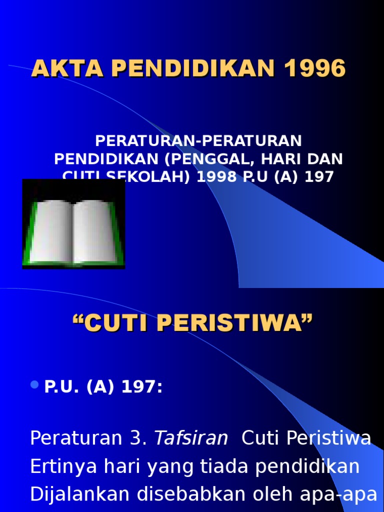 Akta Pendidikan 1996 | PDF