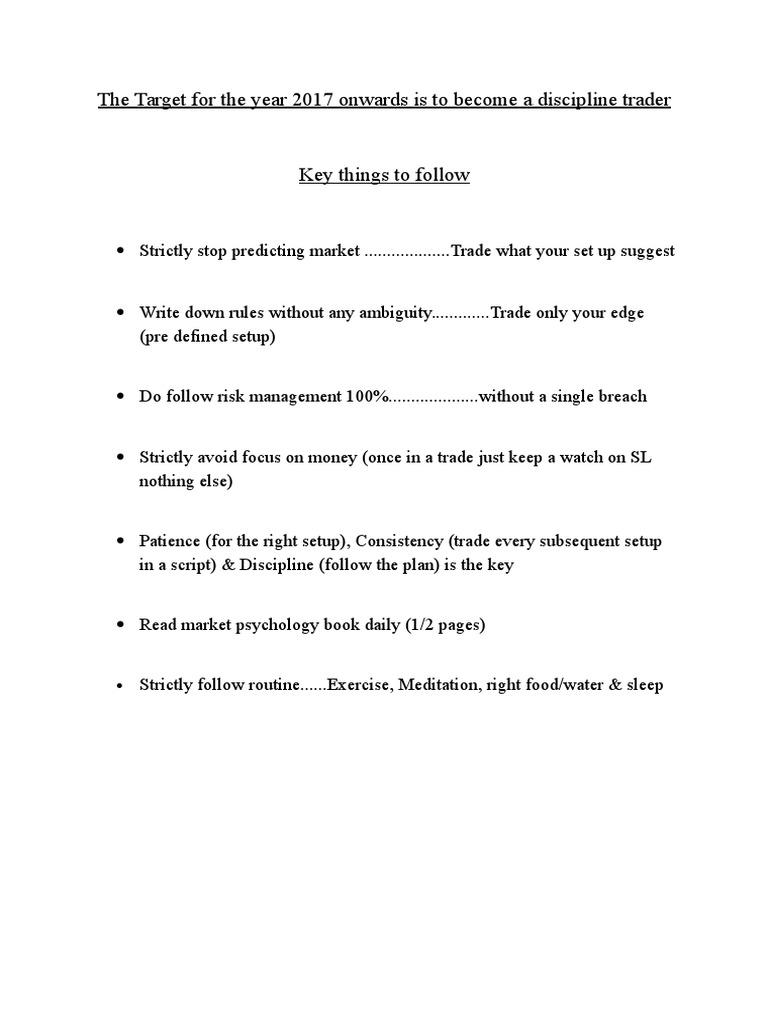 Key Things To Follow | PDF | Self-Improvement