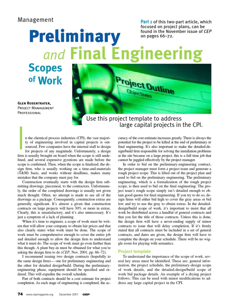 PM02-Prelim and Final Engineering Scopes of Work | PDF | Computer Aided ...