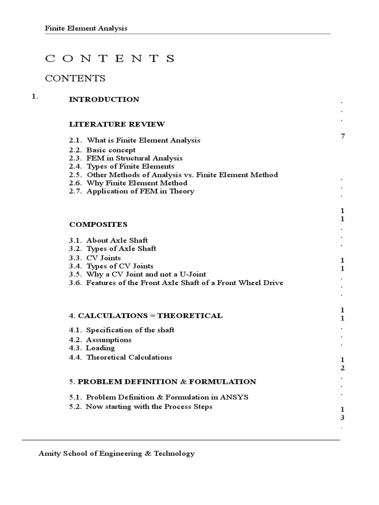 Finite Element Analysis Project Report Pdf Composite Material Finite Element Method