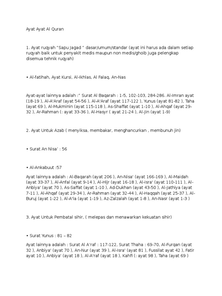 Ayat Ruqyah | PDF