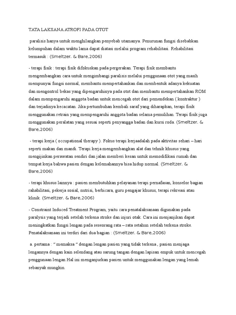 Tata Laksana Atrofi Pada Otot | PDF