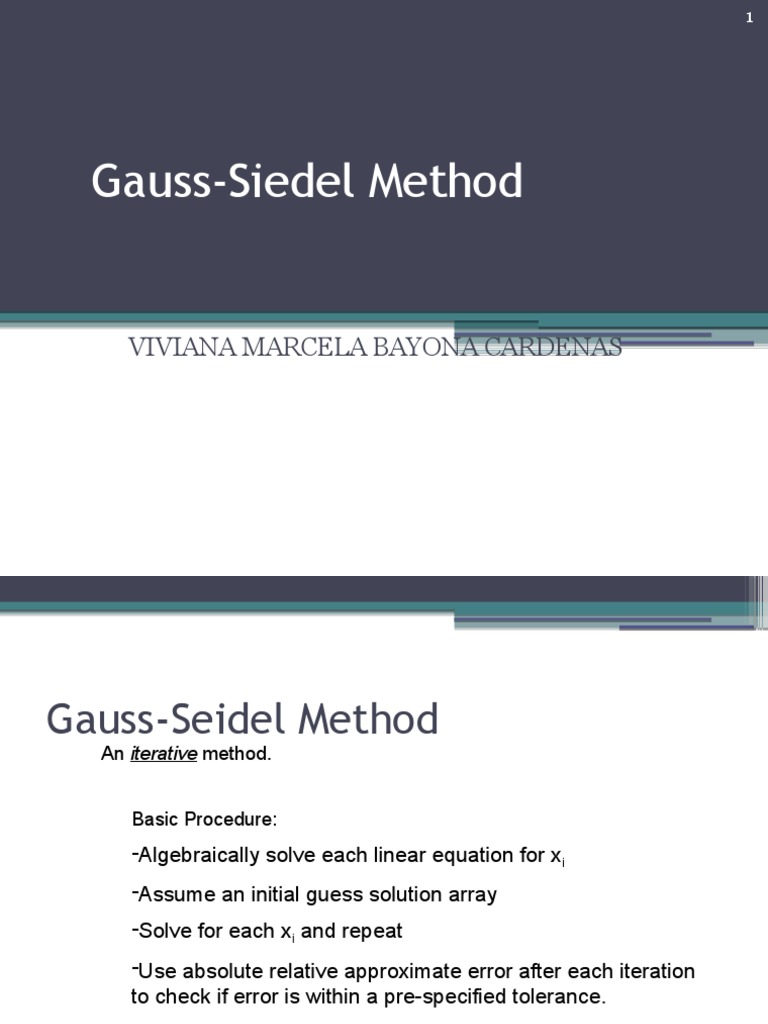 Gauss-Seidel Method Explained | PDF | Matrix (Mathematics ...
