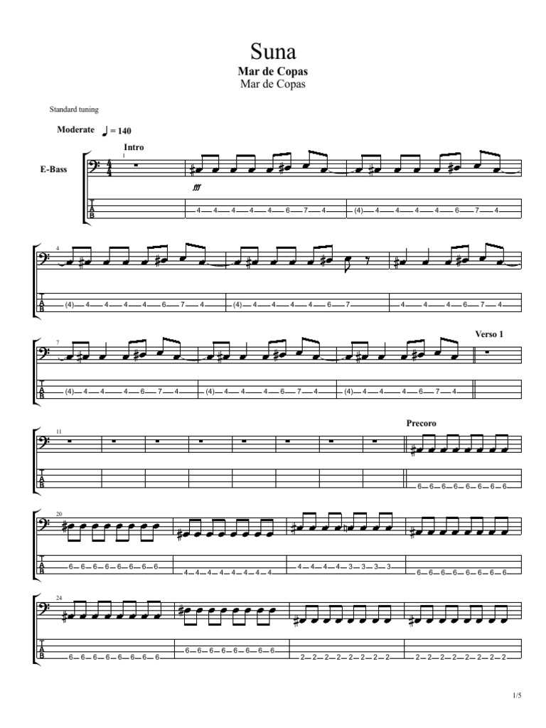 Mar de Copas - Suna (BASS) | PDF