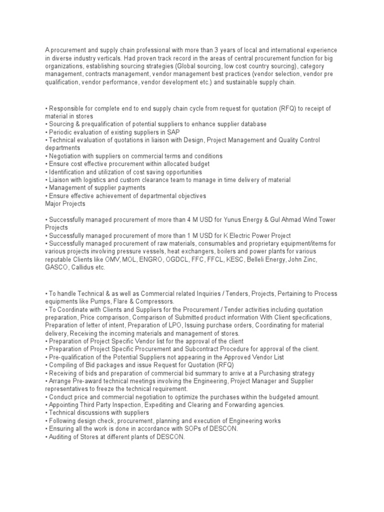 Procurement Engineer | Procurement | Supply Chain