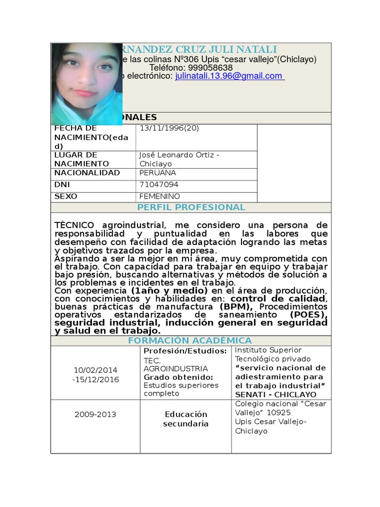 Curriculum Vitae Juli | PDF | Business | Educación avanzada