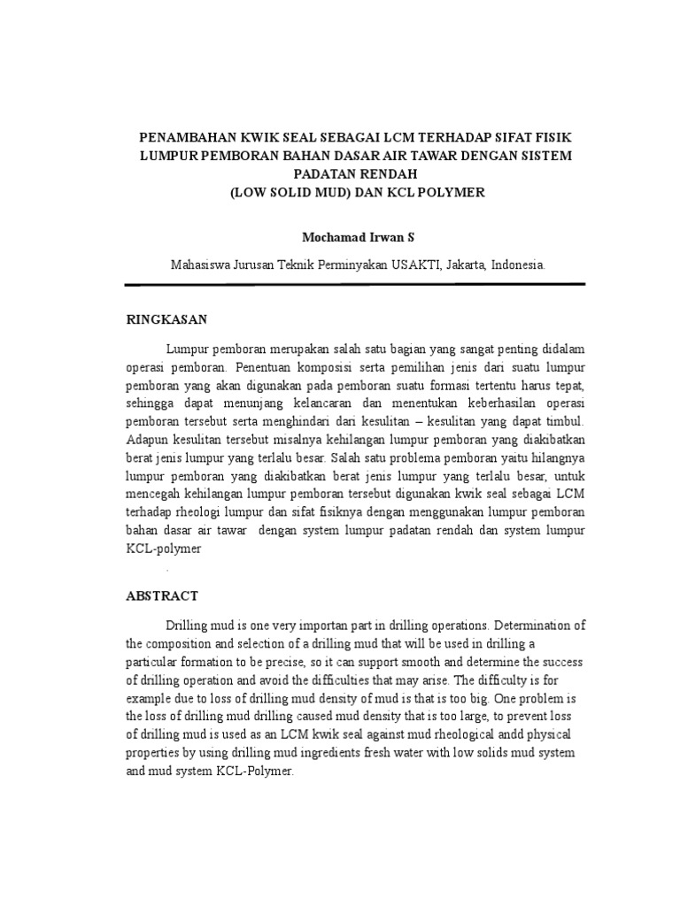 Paper Lumpur Pemboran | PDF