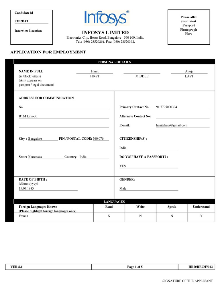 Lateral India Application Form | PDF | Government Information | Government