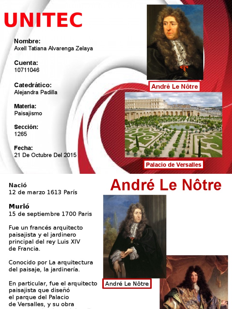 André Le Nôtre | PDF | Palacio de Versalles | Arquitectura del Paisaje