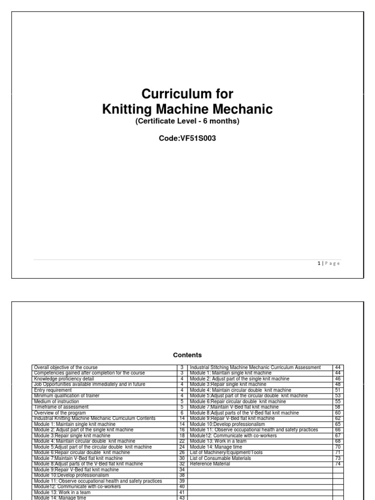 Knitting Machine Mechanic | PDF | Knitting | Yarn