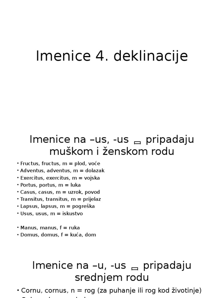 Deklinacija 5.razredi | PDF