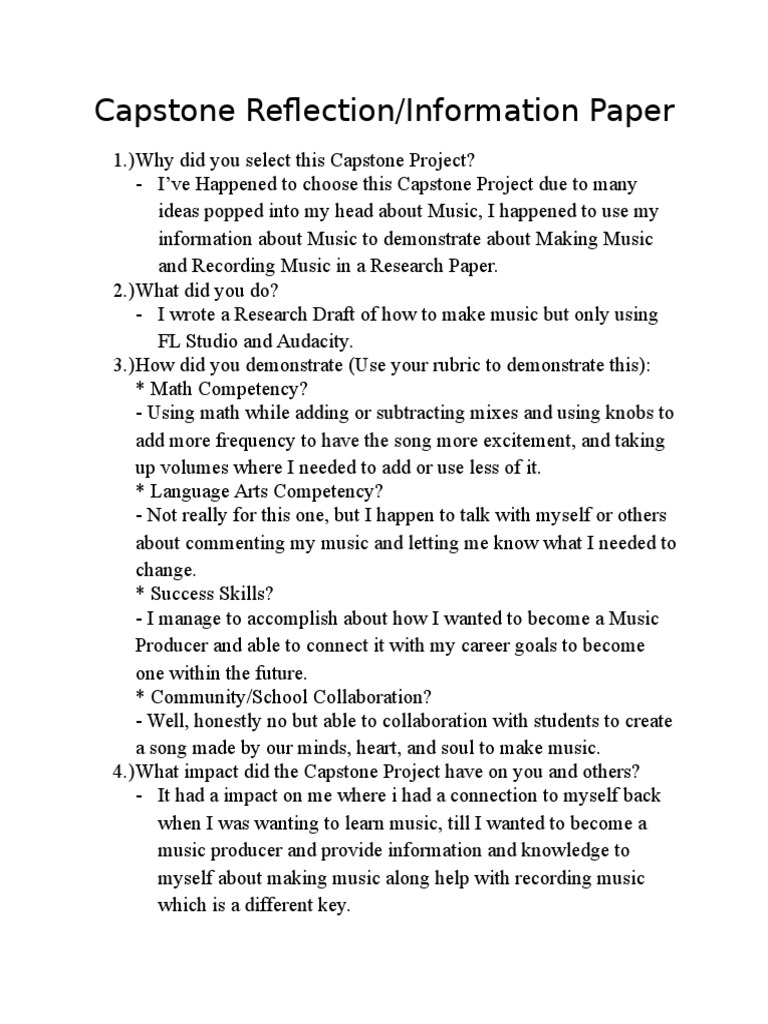 Capstone Reflection | PDF | Pedagogy | Educational Psychology