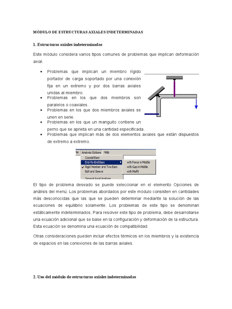Módulo de Estructuras Axiales Indeterminadas | PDF | Elasticidad ...