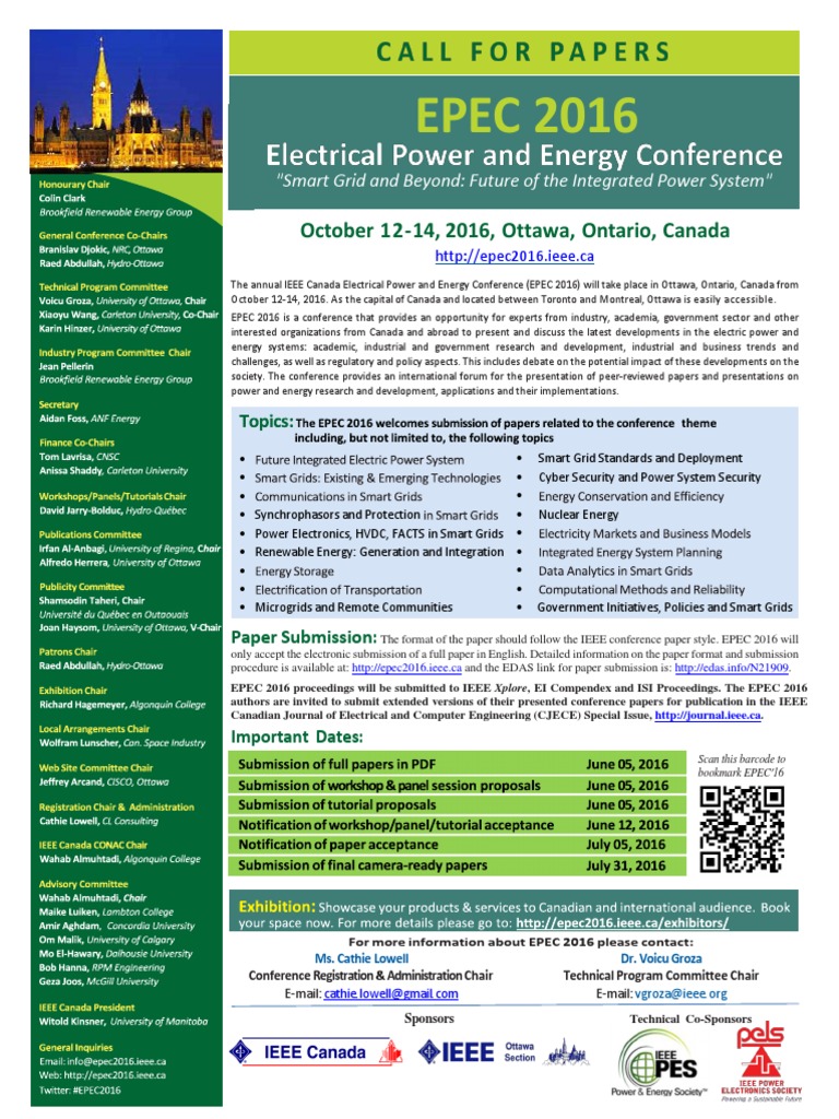 EPEC 2015 EPEC 2016: Smarter Resilient Power Systems | PDF | Institute Of Electrical And ...