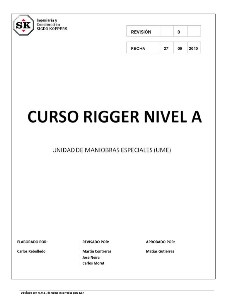 Curso Rigger Nivel A Rev0 | PDF | Fricción | Peso del cuerpo humano