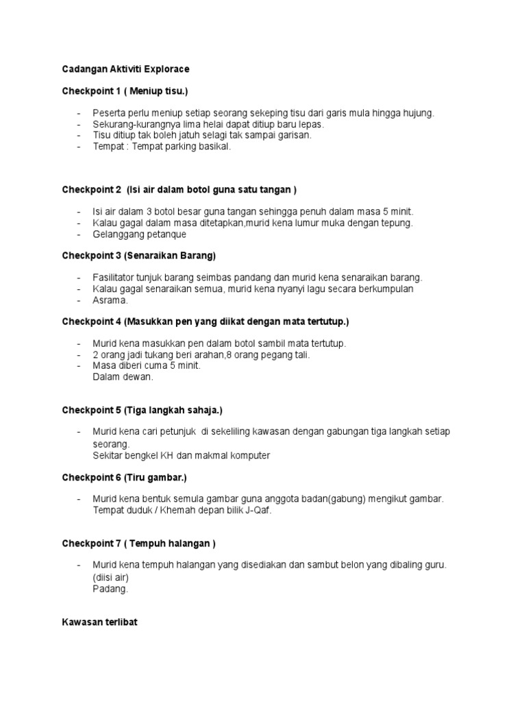 Aktiviti Explorace | PDF