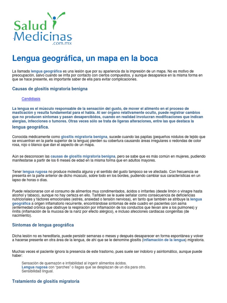 Lengua Geografica Un Mapa en La Boca | Descargar gratis PDF | Medicina ...