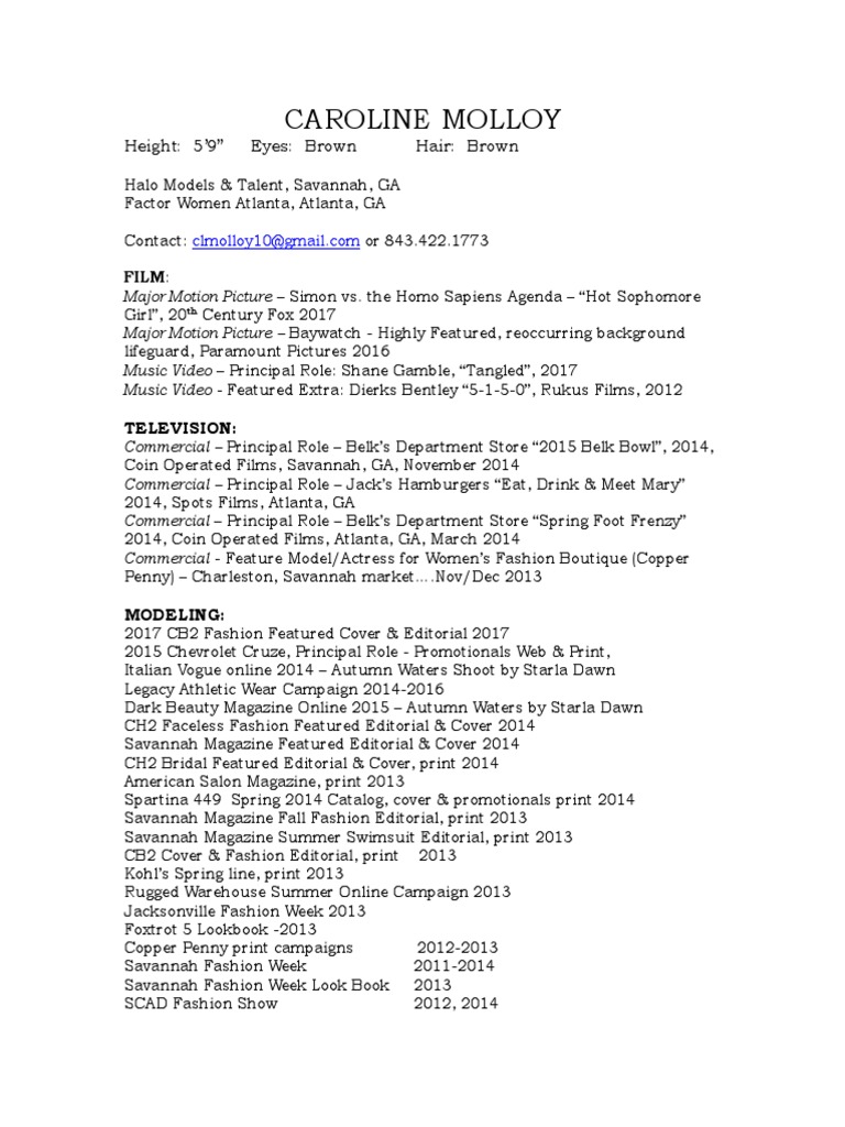 Caroline Molloy - Resume Official | PDF | Cultural Trends | Popular ...