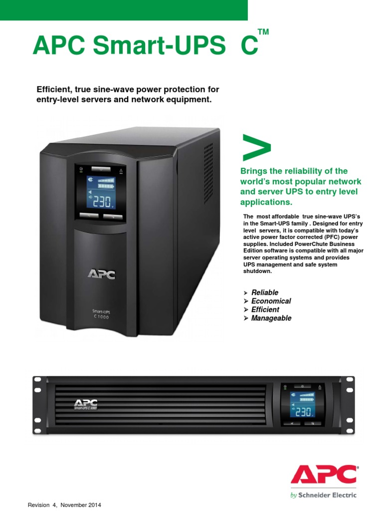 APC Smart-UPS C 1500VA LCD 230V PDF | PDF | Battery (Electricity ...