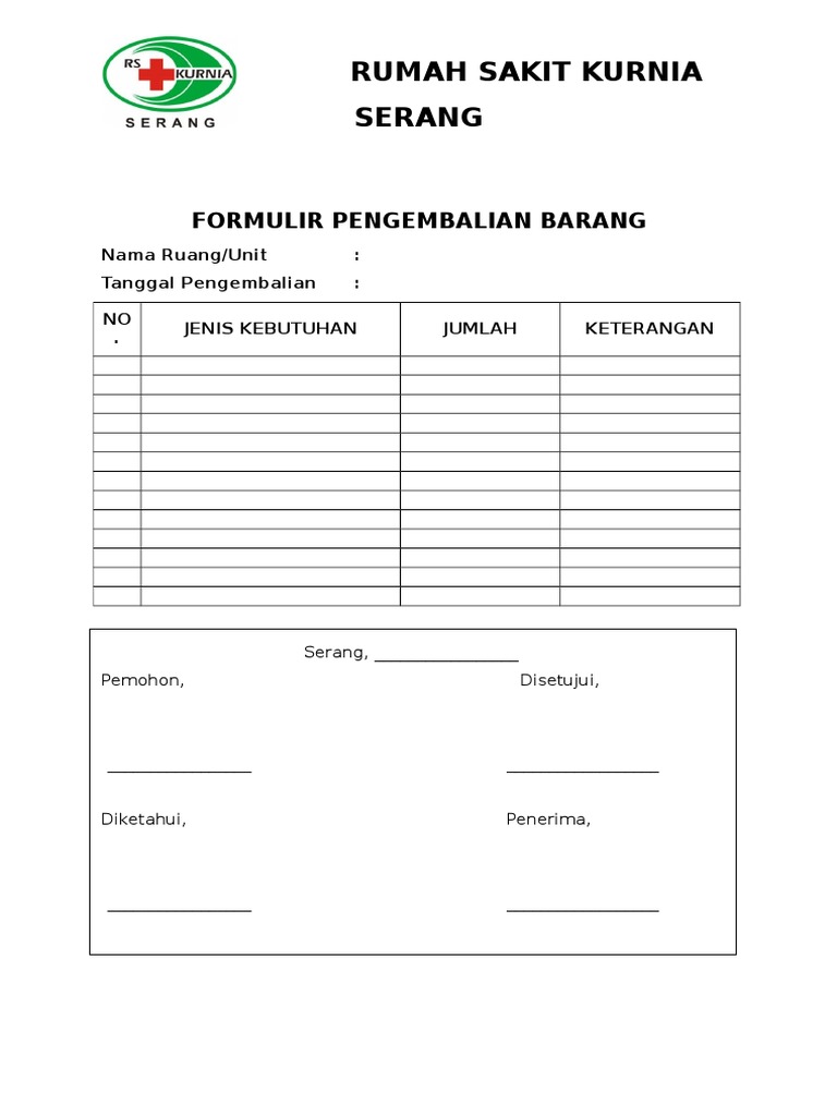 Formulir Pengembalian Barang | PDF