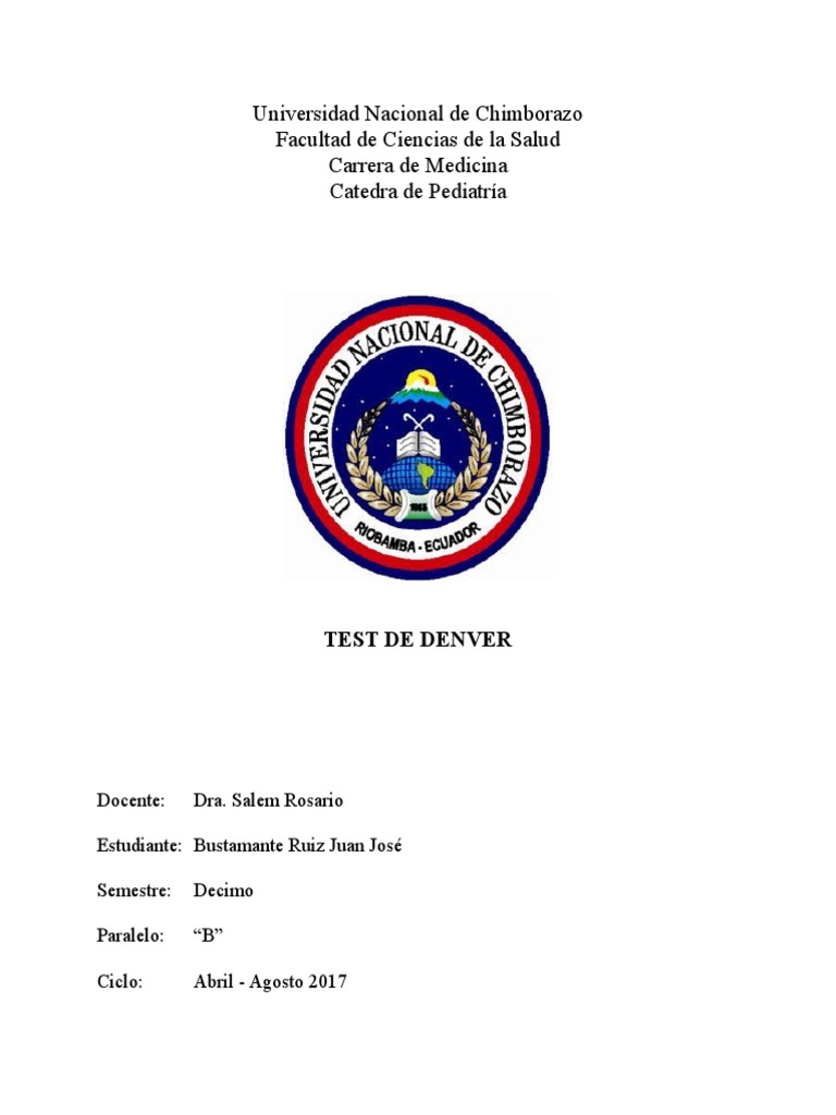 Test de Denver | PDF | Toma de decisiones | Bienestar