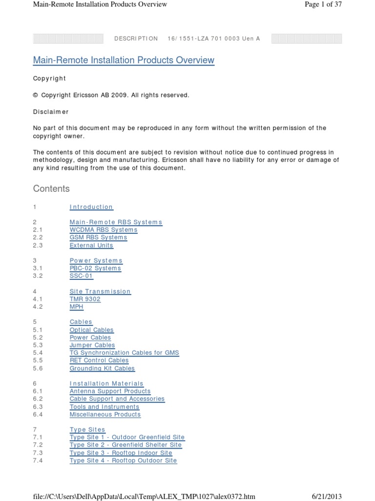 RBS 6601 HW Installation PDF | PDF | Power Supply | Alternating Current