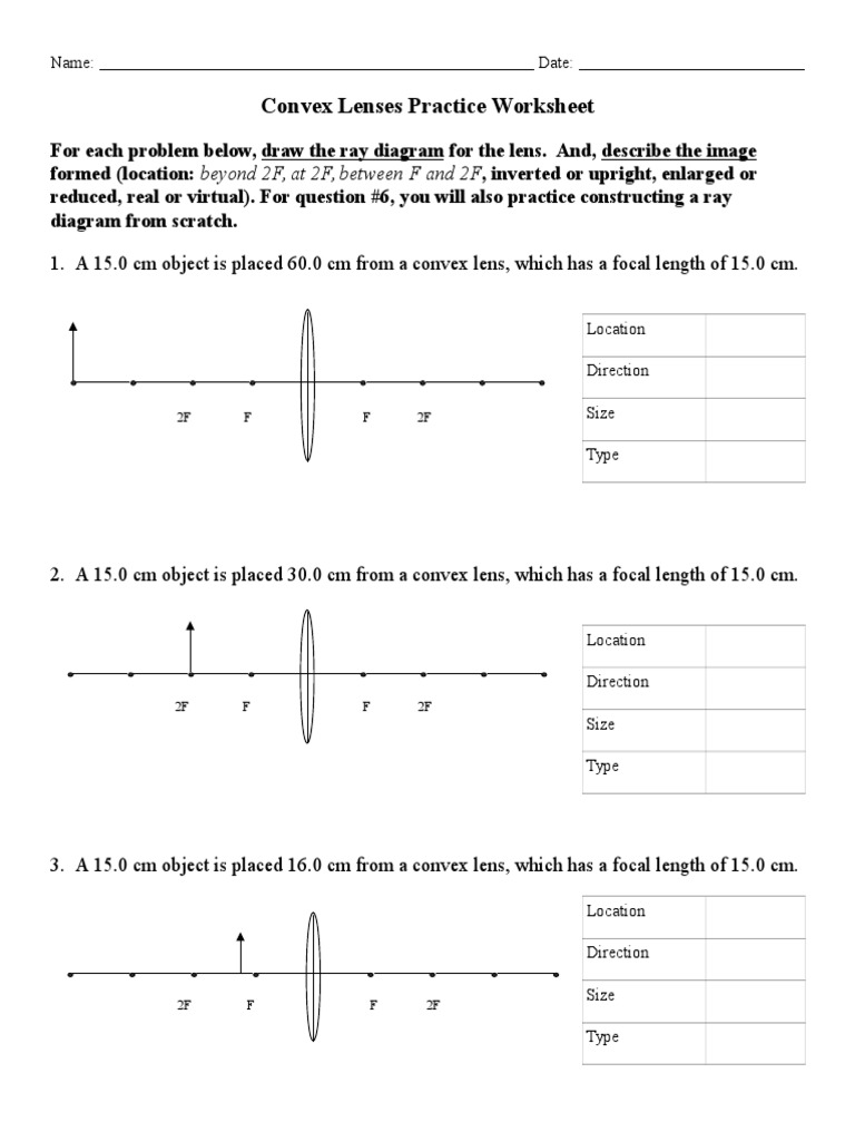 10.14 PT Convex Lens Practice | PDF | Glass Applications | Vision