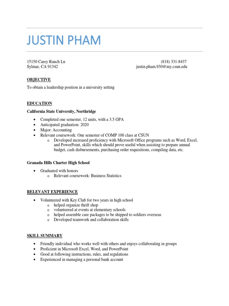 Justin Pham Resume | PDF